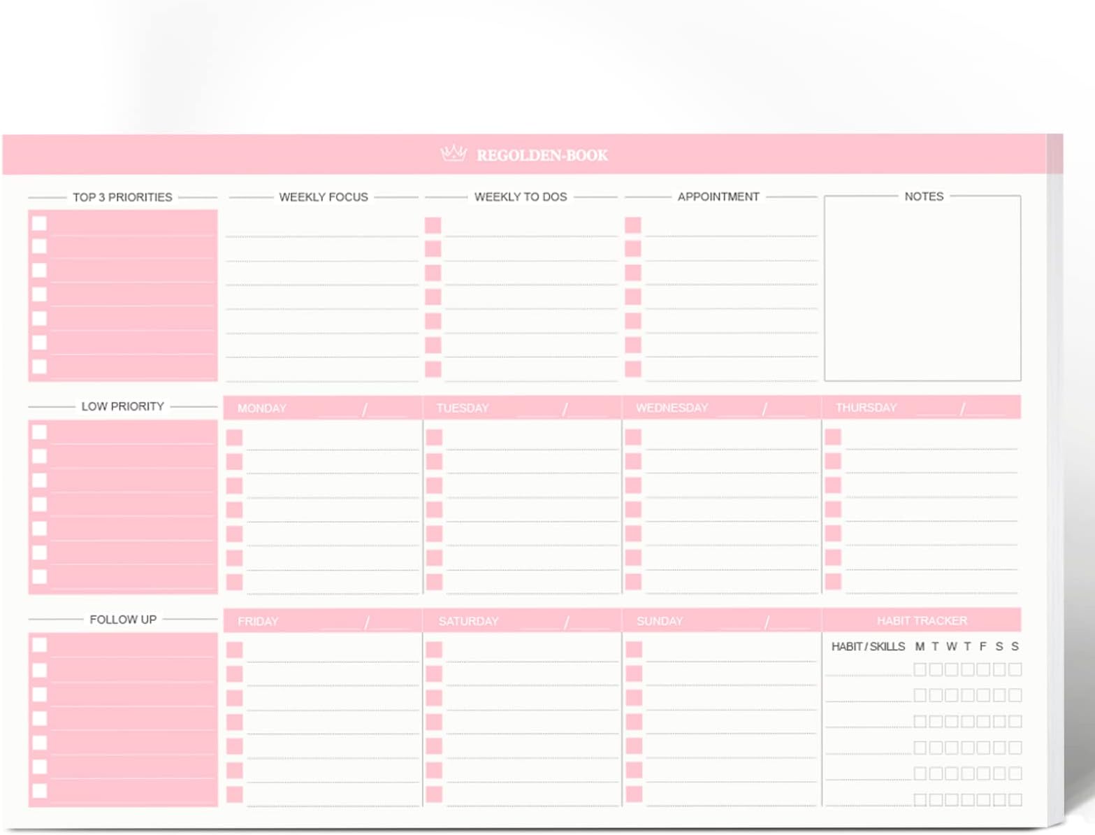 Amazon.com : Weekly Planner Notepad - 7" x 10" Weekly Pad Organizers ...