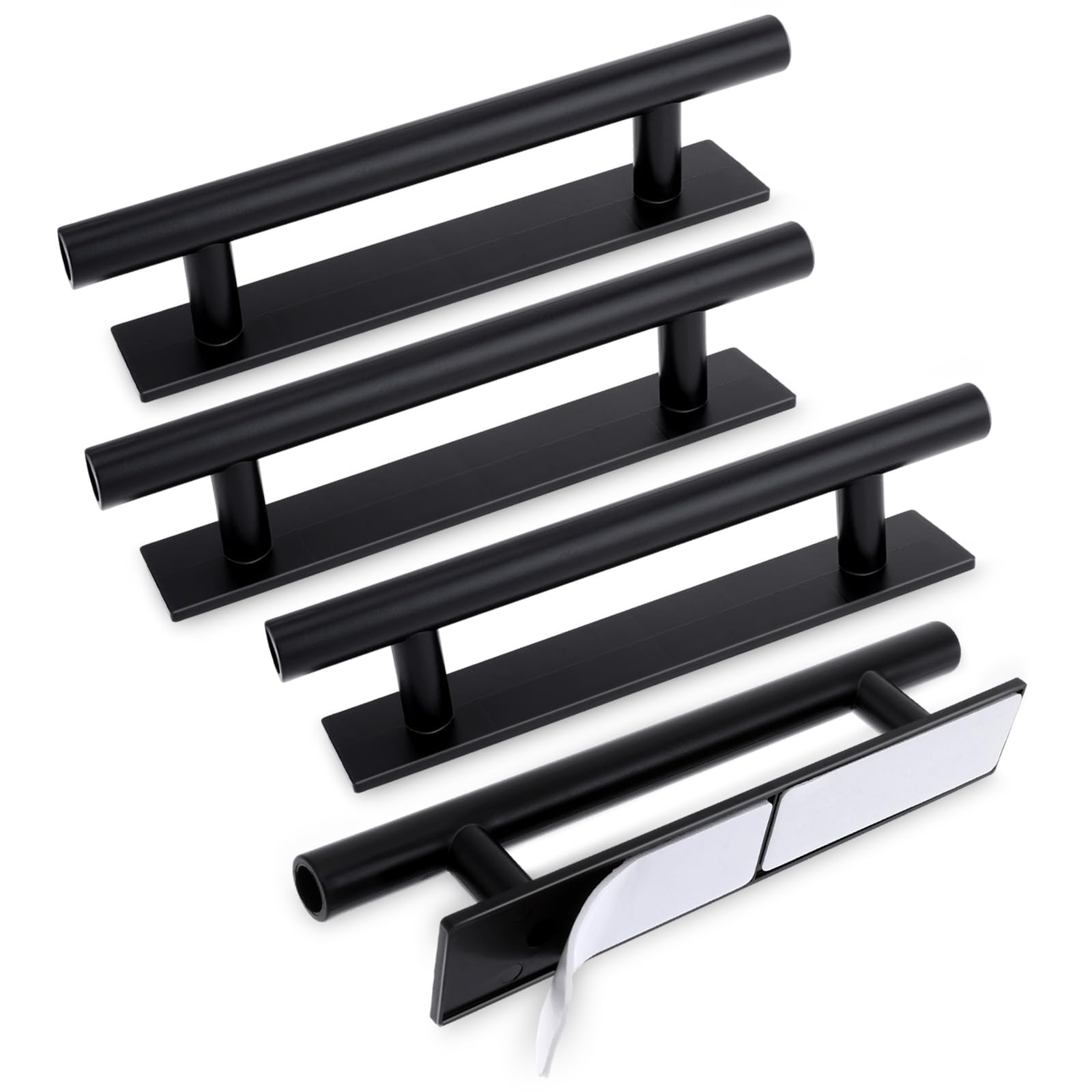 Prasacco 4 Pack Adhesive Cabinet Handles Stick on Cabinet Handles Peel ...