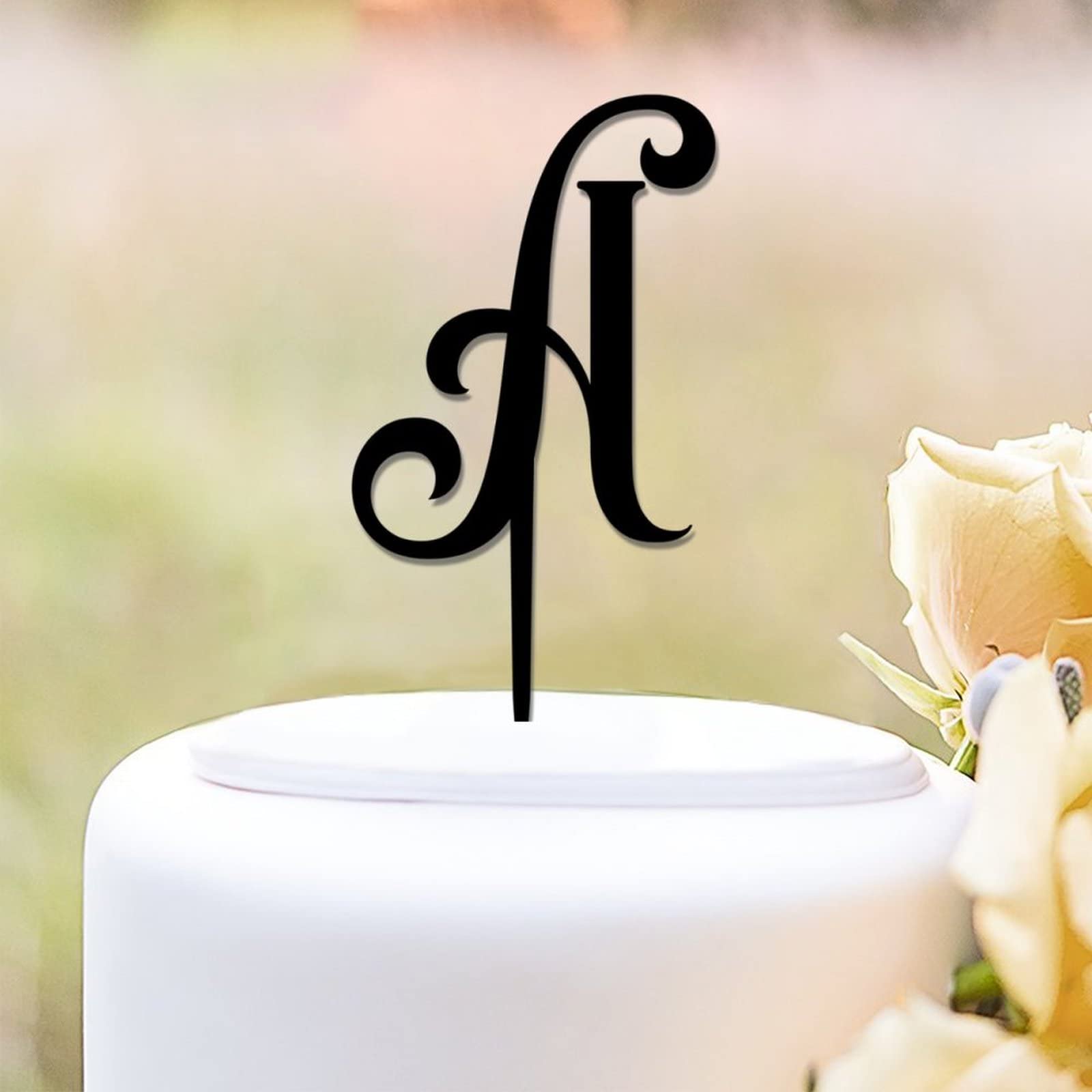 Black Script Monogram Topper