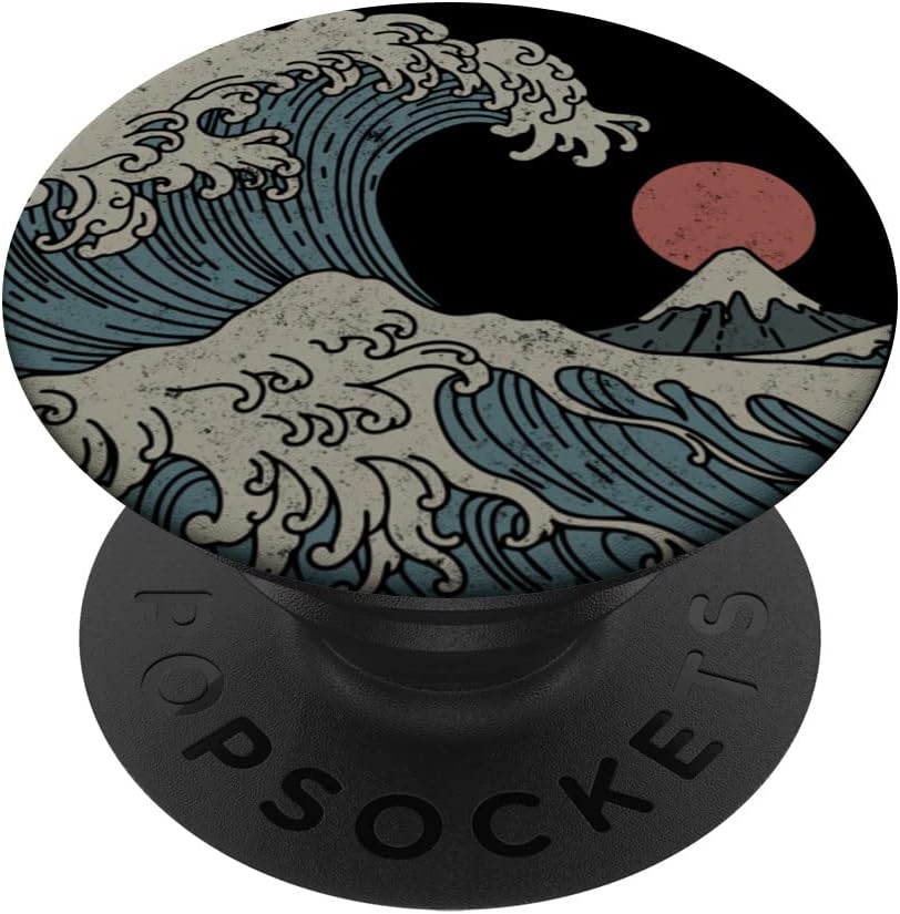 Amazon.com: Great Wave Off Kanagawa Japanese Art Aesthetic Tsunami PopSockets Swappable PopGrip ...