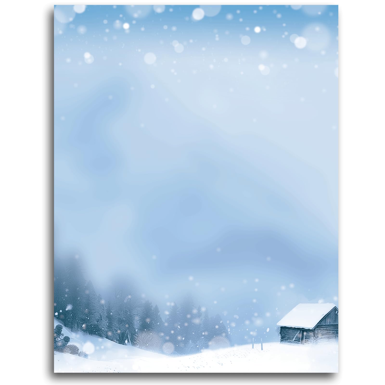 Amazon.com : Lonfliness 100 PCS Beautiful Winter Letterhead Blue ...