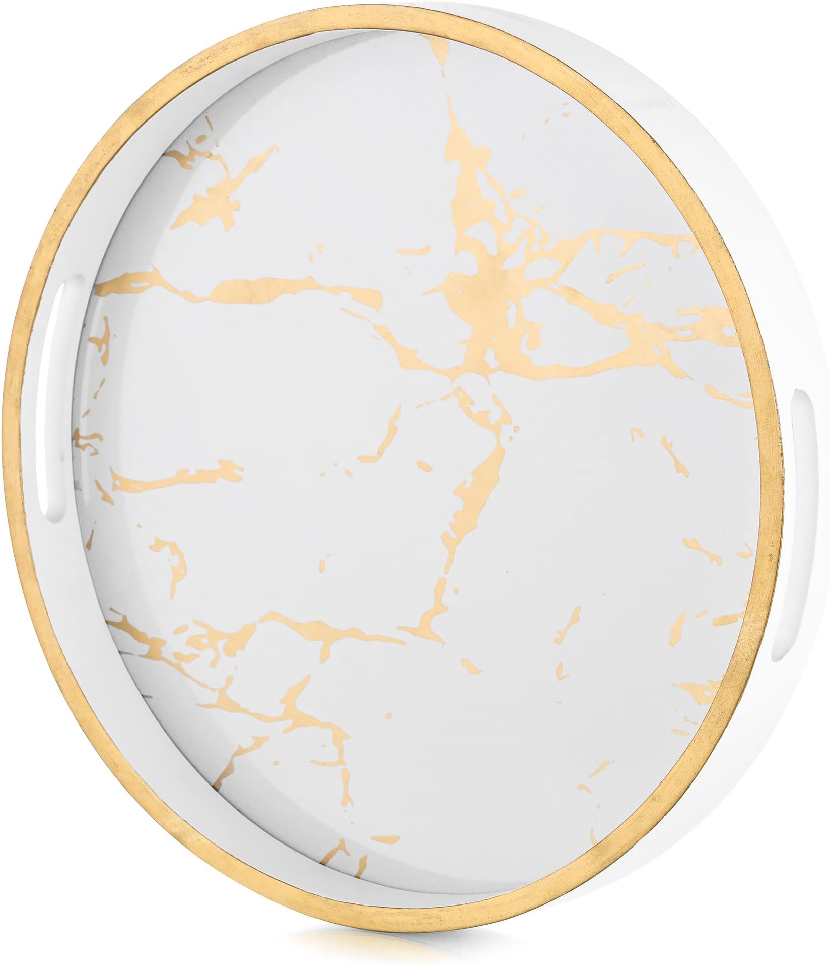 Amazon.com: Juvale Round Marble Tray for Vanity with Handles, Geode ...