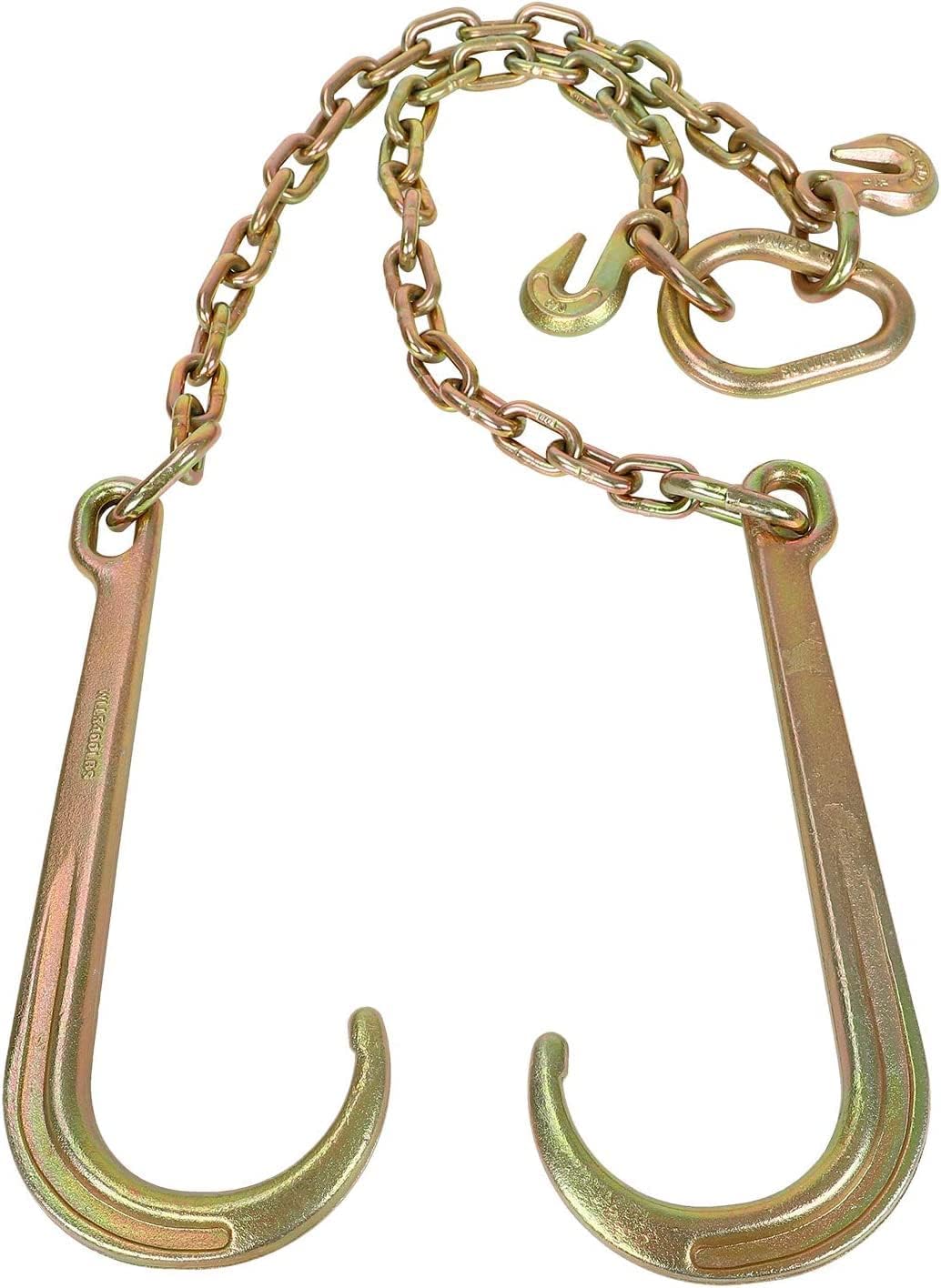Amazon.com: Heavy Duty 2FT Gold 5/16" V-Chain Bridle with 15" J Hooks ...