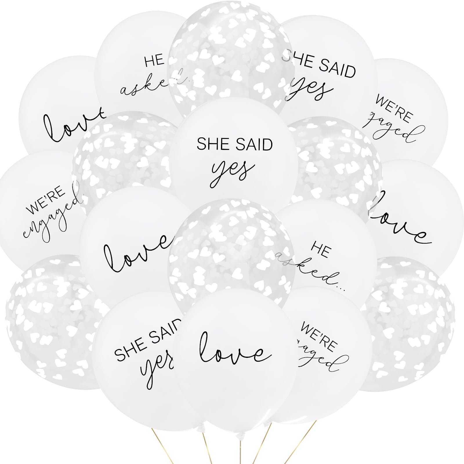 Amazon.com: 36Pcs Engagement Party Balloons HE ASKED,SHE SAID Yes WE'RE ...