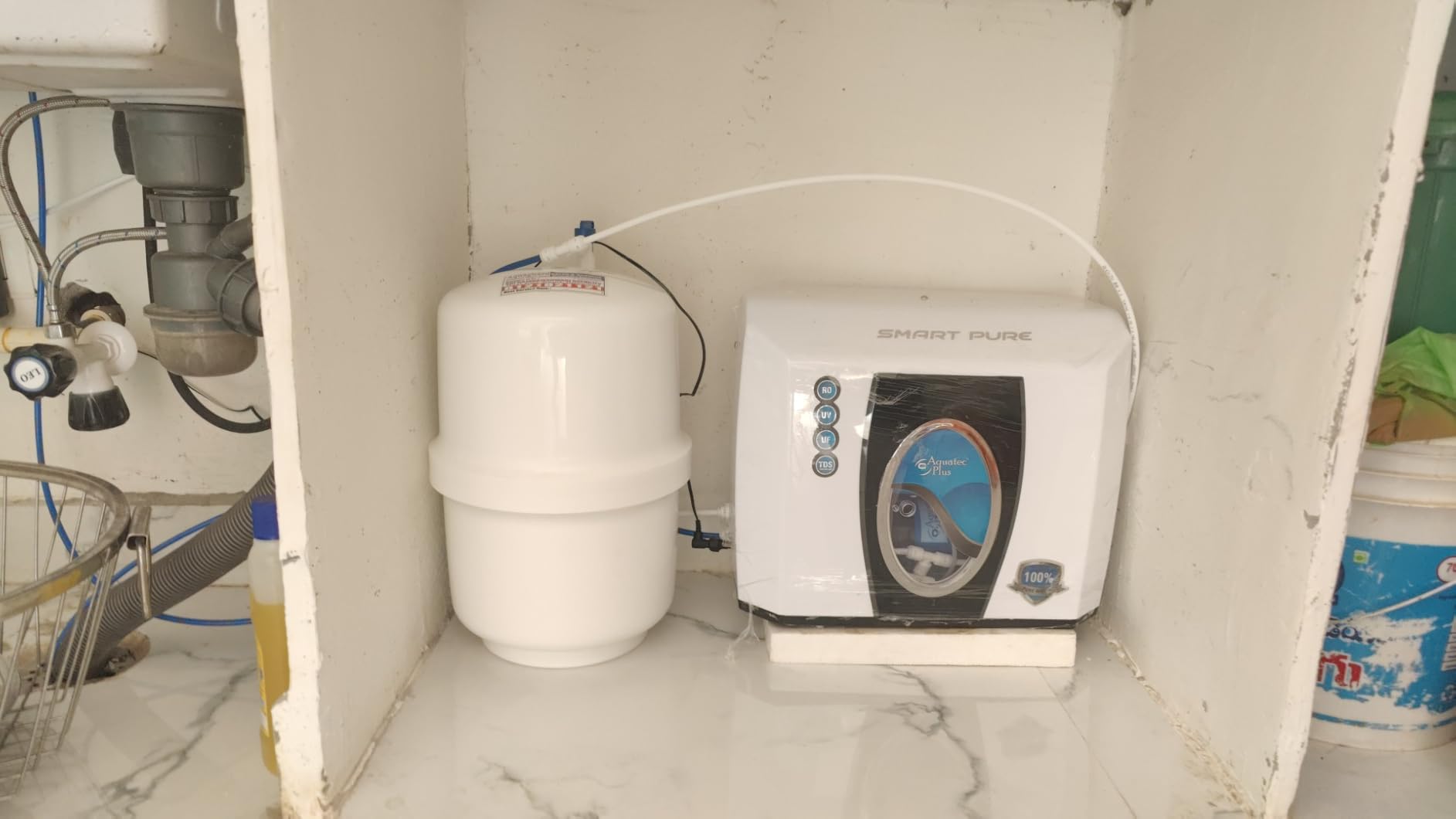 Aquatec Plus - Smart Pure - UTS Under Sink Storage pressure tank 12 L RO+UV+UF+TDS Water ...