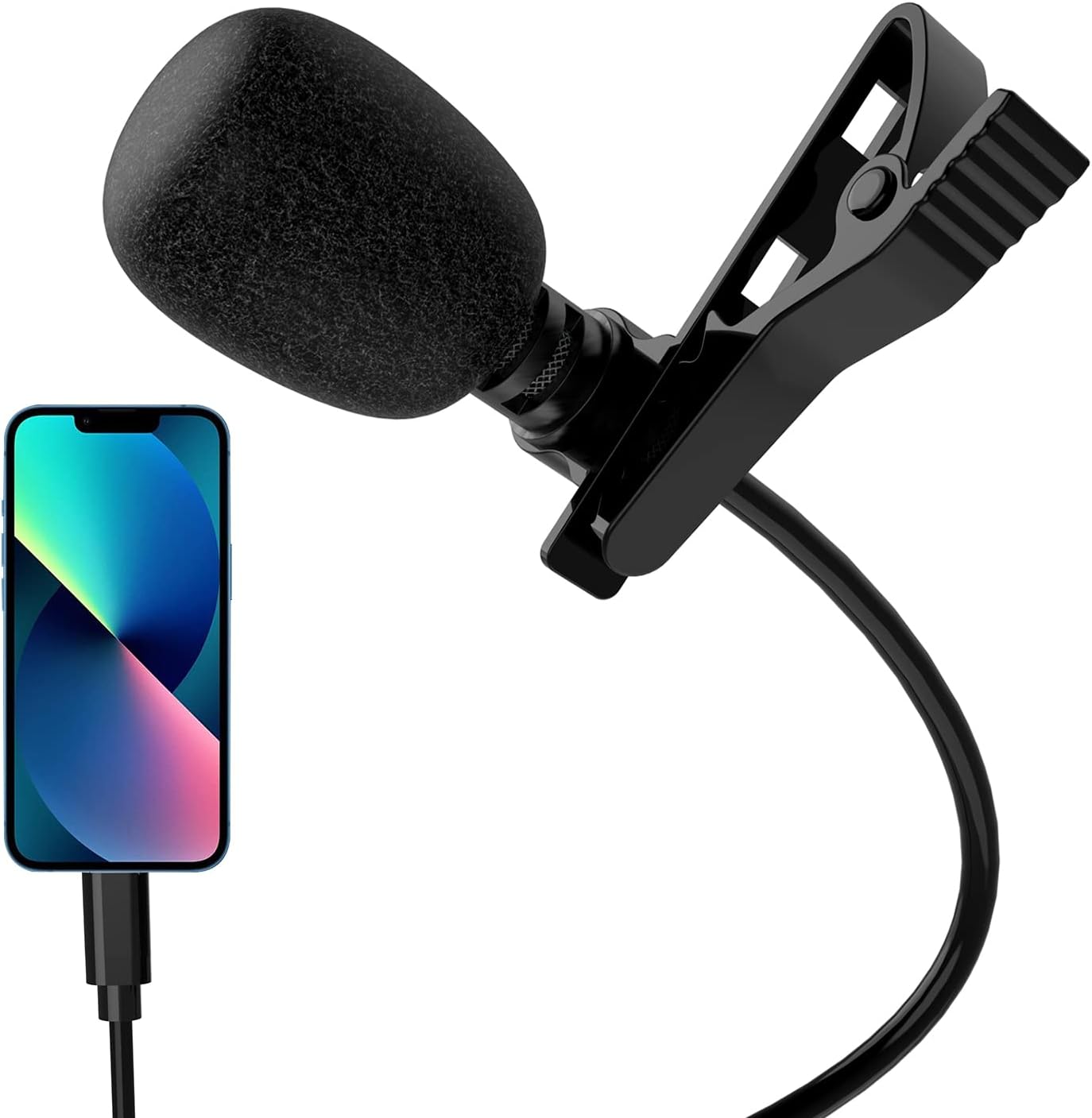 Amazon.com: Microphone Professional for iPhone Lavalier Lapel ...