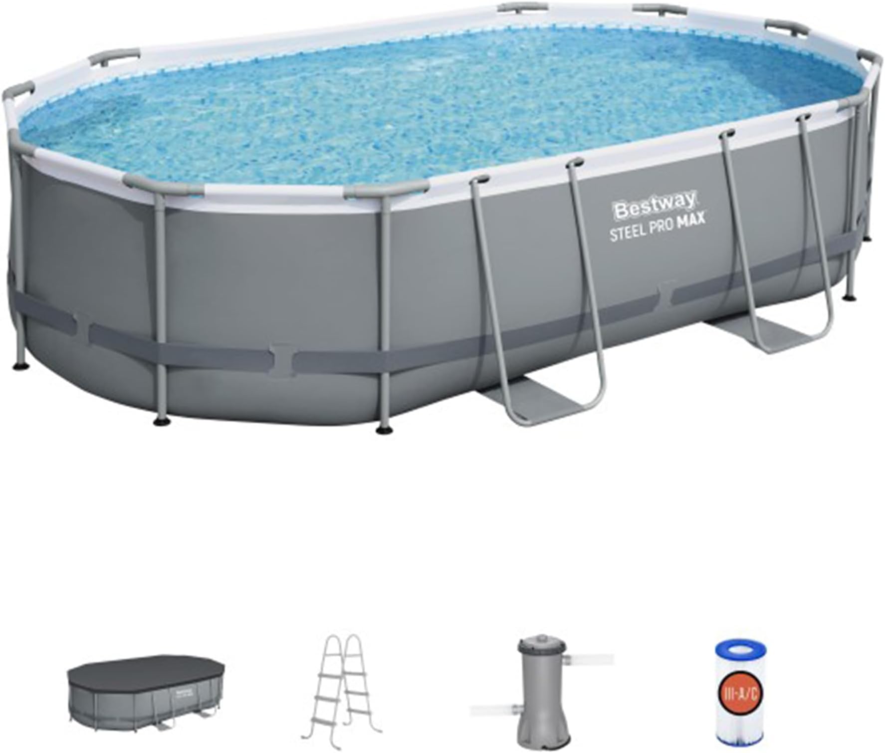 Amazon.com: Bestway Steel Pro MAX 14 Foot x 48 Inch Round Metal Frame ...