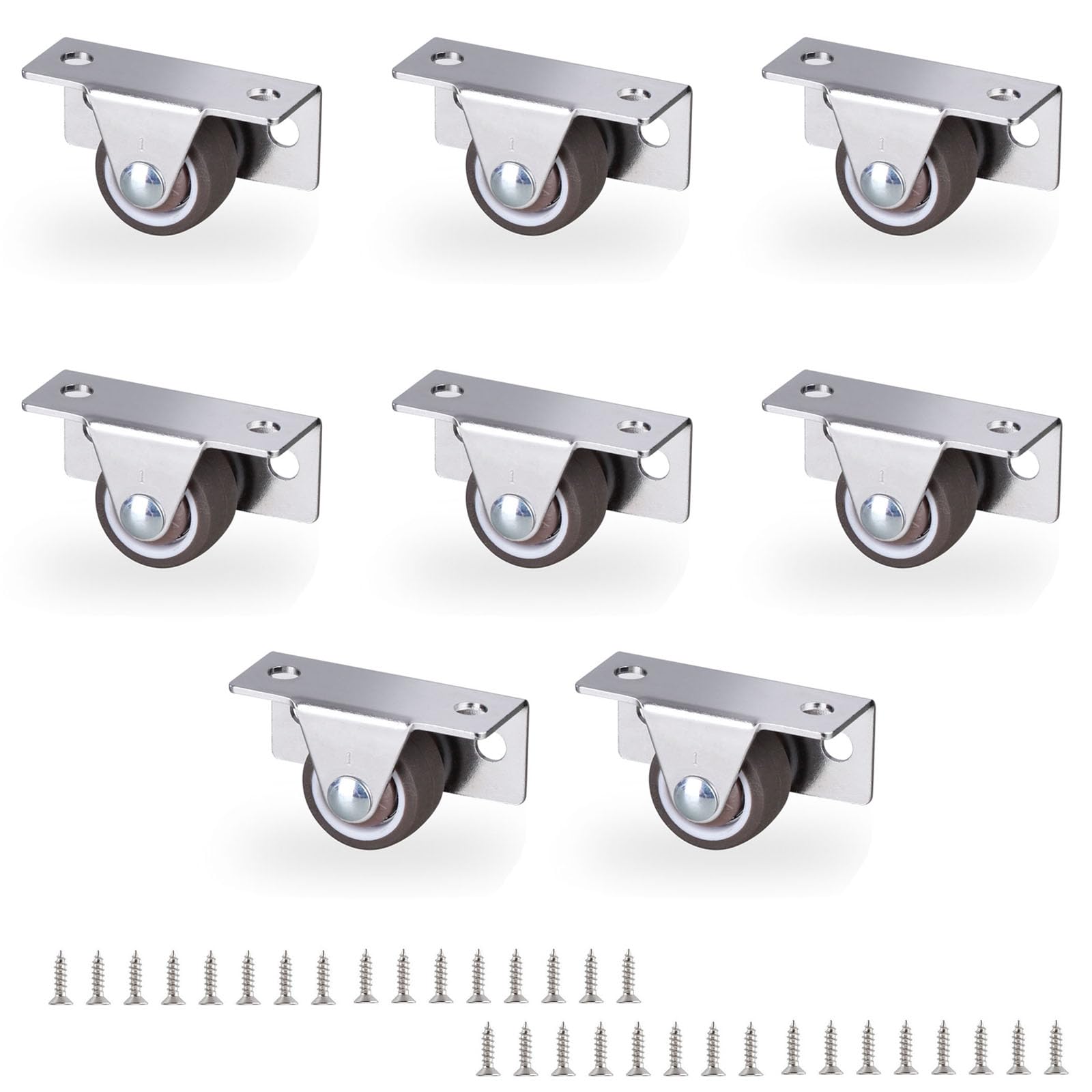 Snapklik.com : 8Pcs 1.25 Inch Small Low Profile Casters Wheels, Mini ...