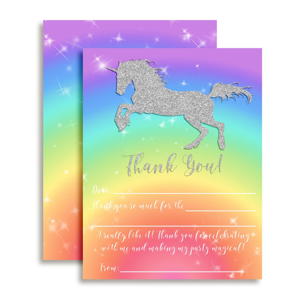 Unicorn Thank You Cards Amazon Com - Printable Cards