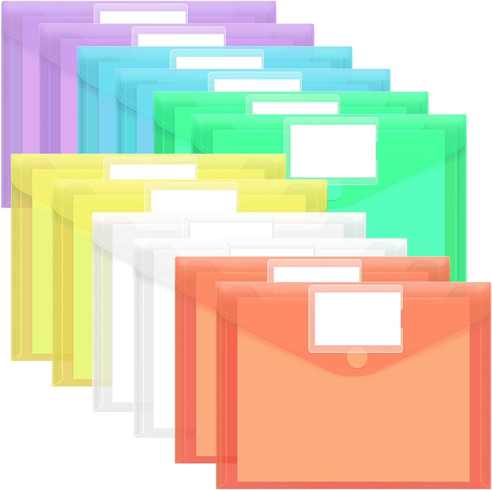 Amazon.com : OUTYLTS 11 Pack Plastic Poly Filing Envelopes, Clear ...