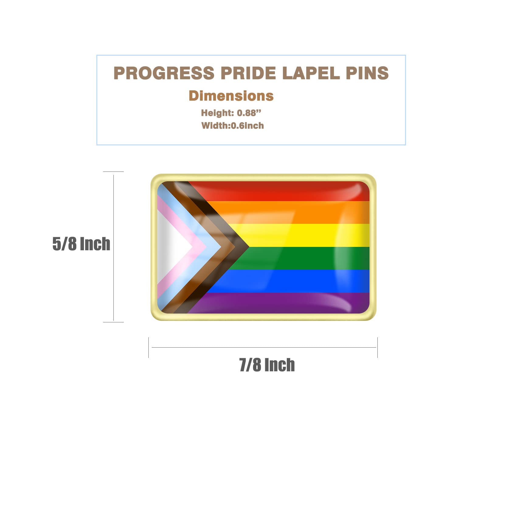 Broche Progress Pride, 20/50/... - B0C2PFQRD1 | Encarguelo.com