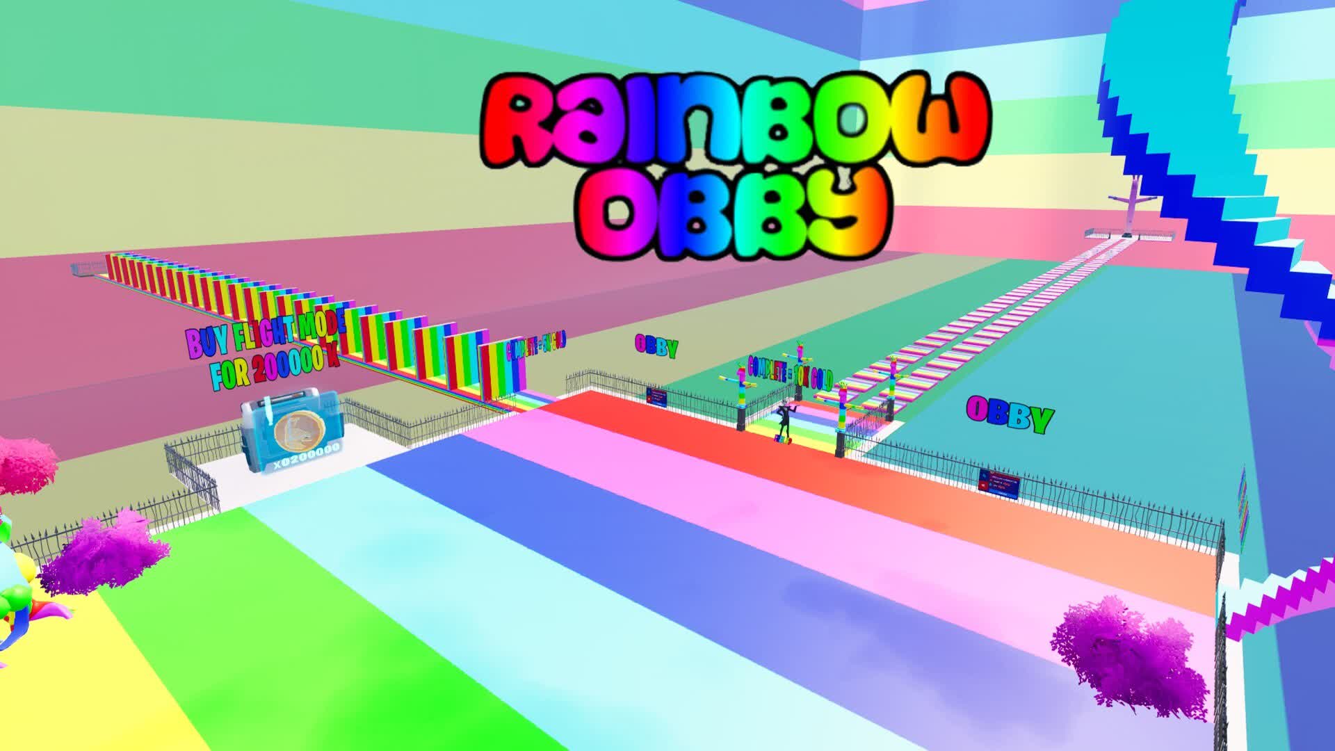 Rainbow Obby is an obby game in which you have to make it to the top of a huge obstacle course ...