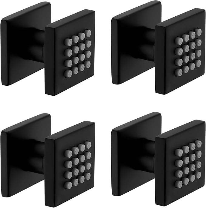 4 pcs Brass Square Body Spray Shower Jets High Pressure Adjustable ...