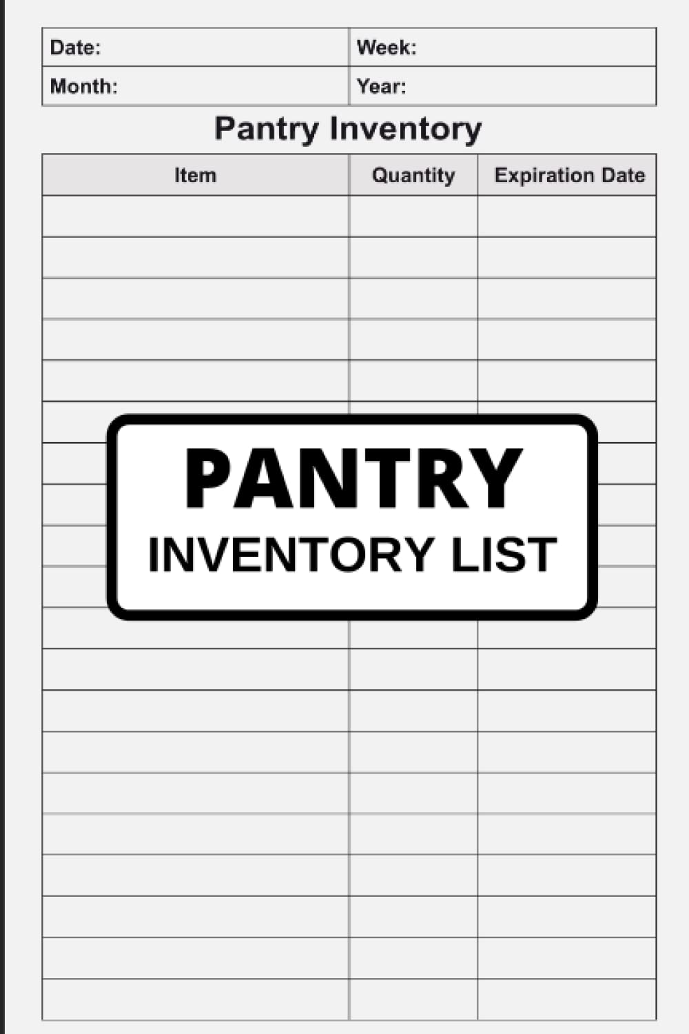 Pantry Inventory List: Inventory Log Book, Pantry Tracker and Organizer ...