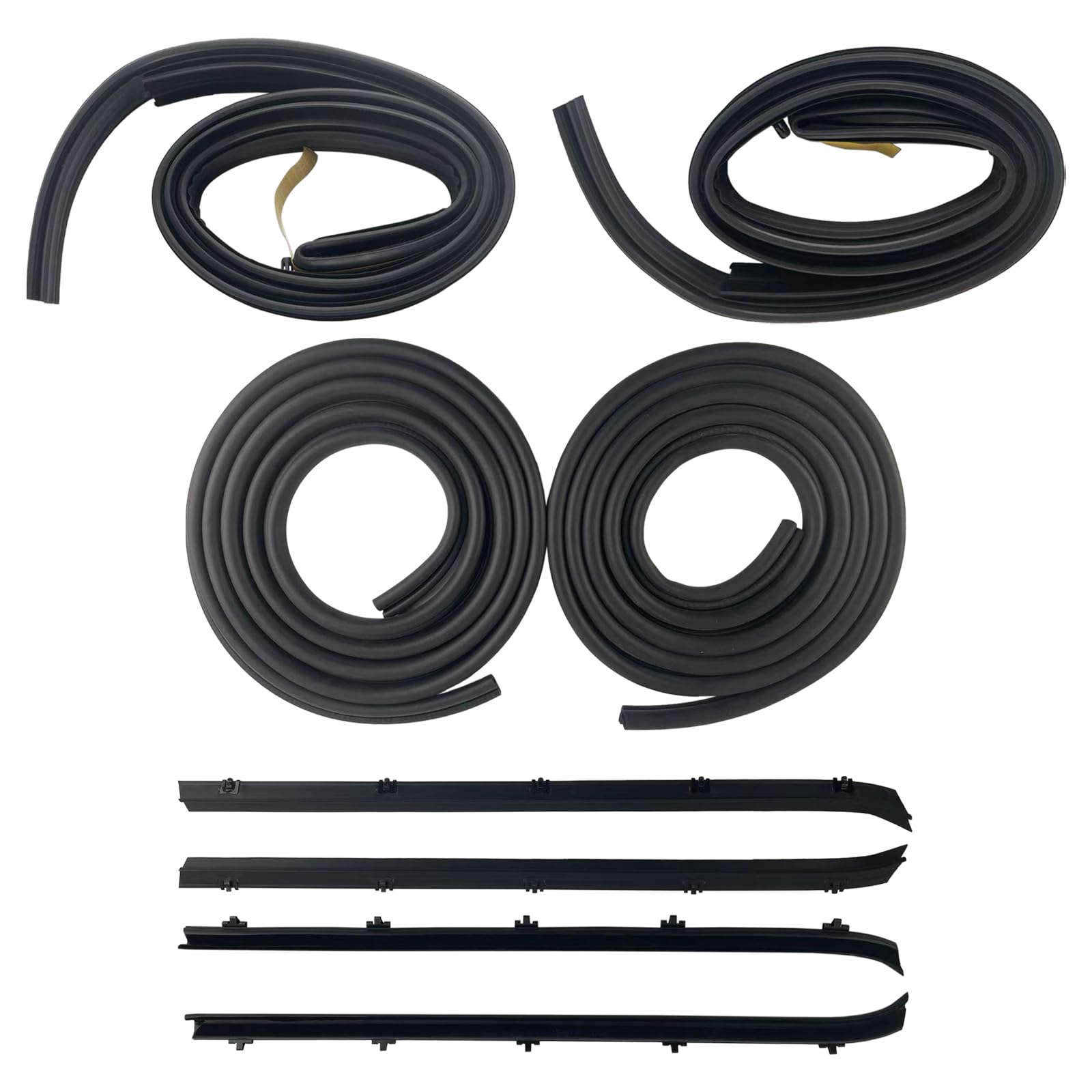Amazon.com: Front Door Window Molding Rubber Felt Trim Seal Weatherstrip Kit Fit GMC C1500 C2500 ...
