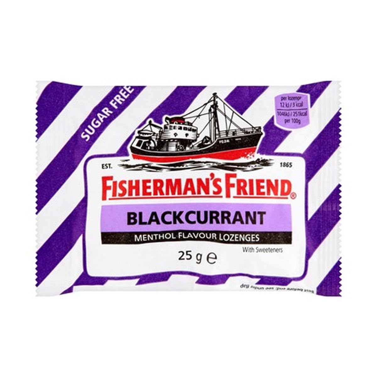 Fishermans Friend Blackcurrant Flavour Lozenges With Sweeteners 25g ...