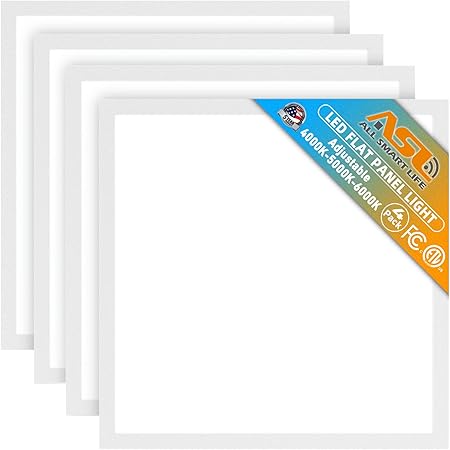 2x2 LED Flat Panel Ceiling Light, Allsmartlife CCT 4000K-5000K-6000K ...