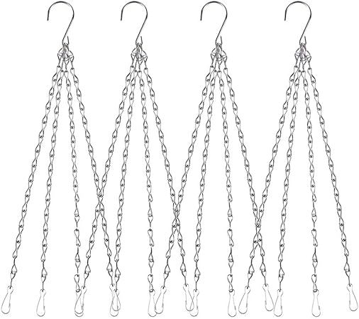 Amazon.com: 4Pack - 24 Inch 4 Leads Hanging Chain with Hooks Flower Pot ...