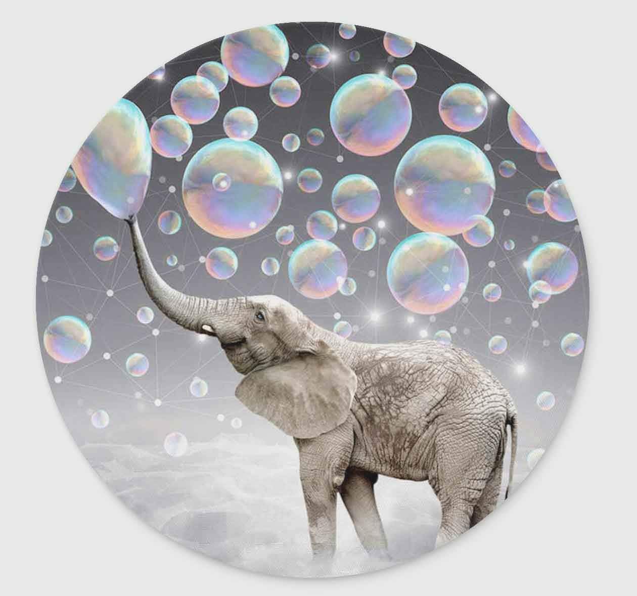 Amazon.com : Elephant Blowing Bubbles Non-Slip Rubber Round Mouse Pad ...