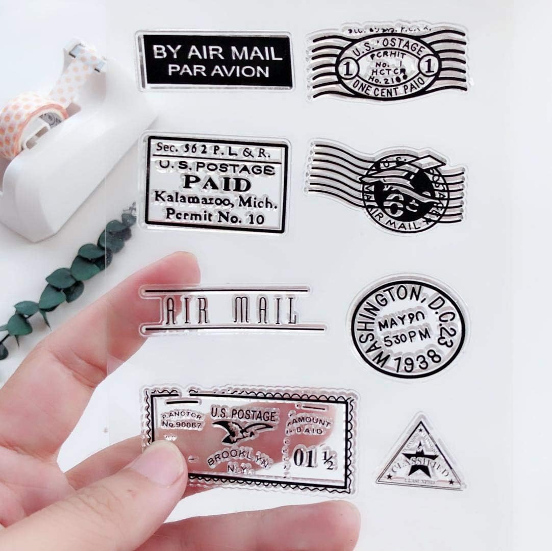 Amazon.com: ZFPARTY Air Mail Postage Clear Stamps Scrapbook Paper Craft ...
