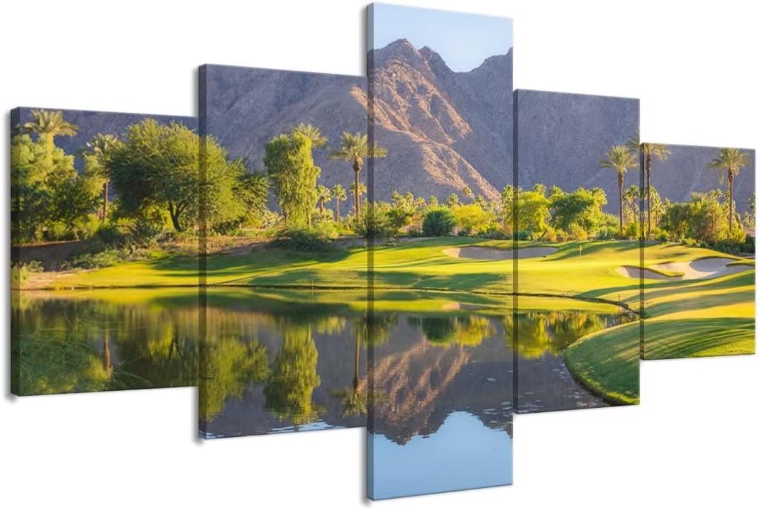 Amazon.com: chenchenArt Indian Wells Golf Course Wall Art for Living ...