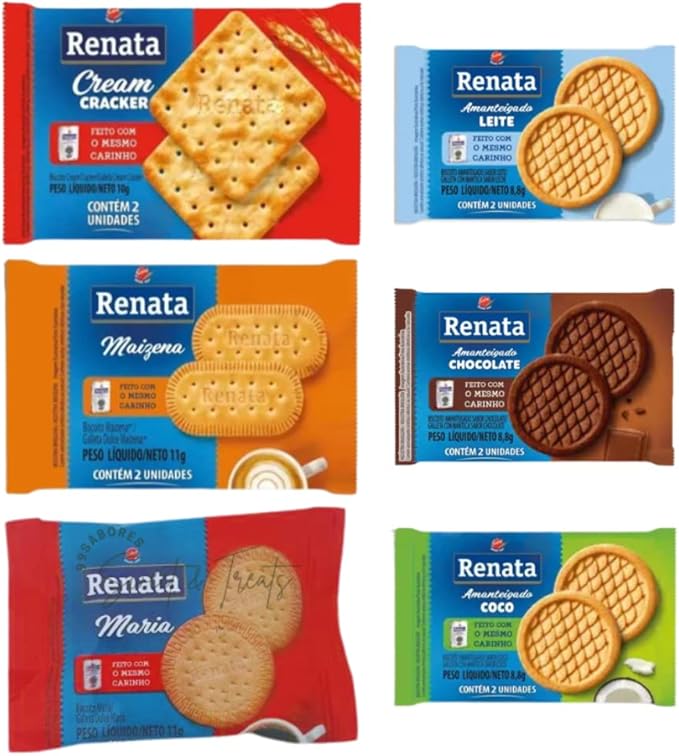 Caixa com 72 Saches de Biscoitos Renata Sabores Sortidos | Amazon.com.br