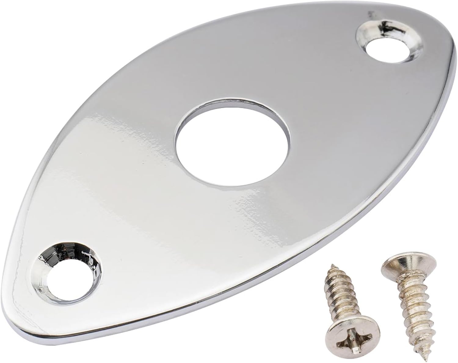 Amazon.com: Musiclily Pro Steel Curved Oval Guitar Jack Plate Football ...