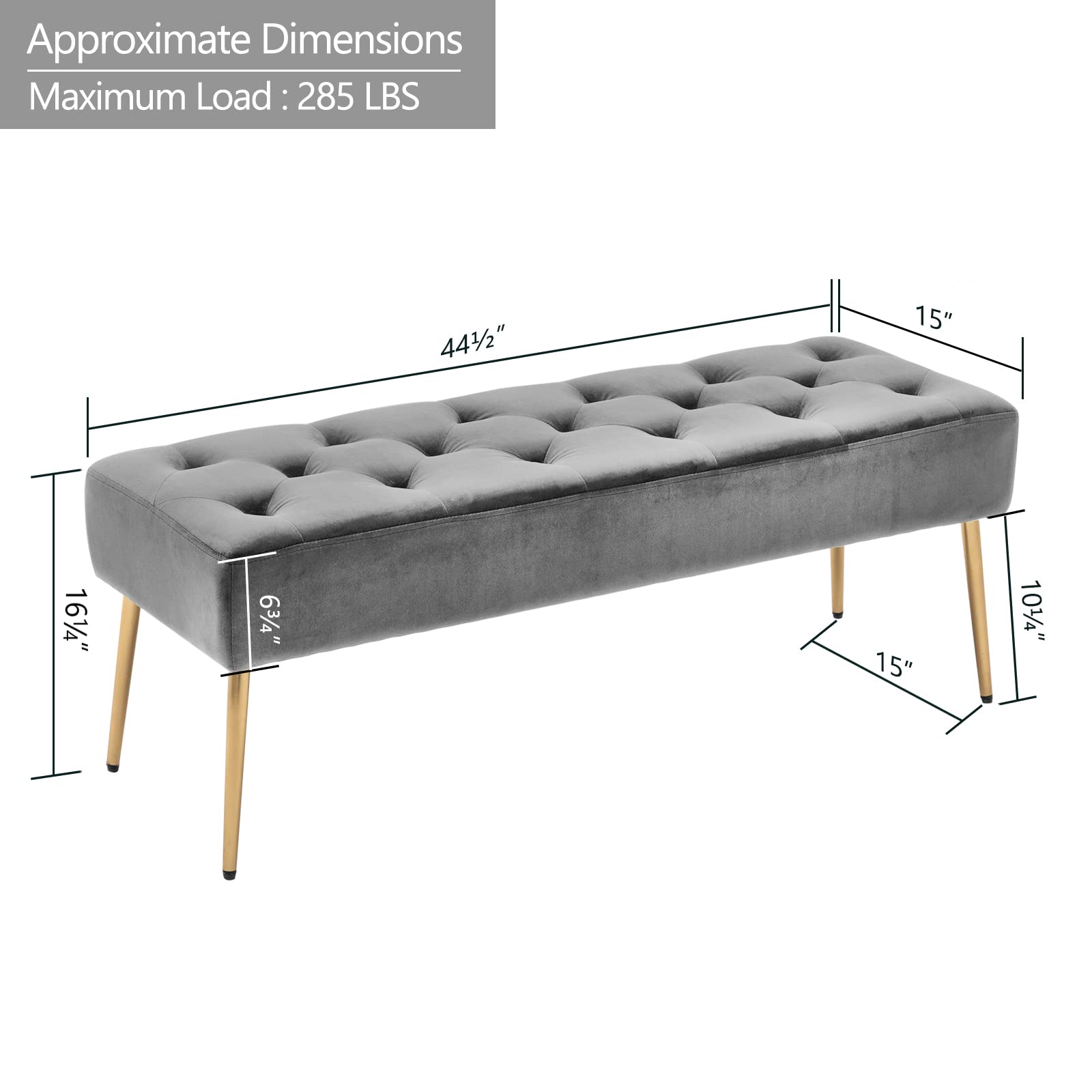 Basic Dimensions For Bench ARTFUL LIVING DESIGN Irene 55.1 In. W X