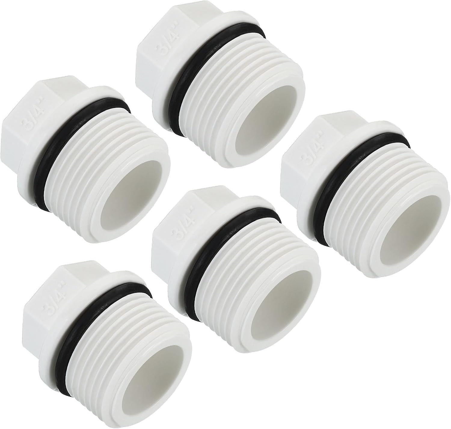 Amazon.com: PATIKIL 3/4PT PPR Pipe Fitting End Cap, 5 Pack Hex Male ...