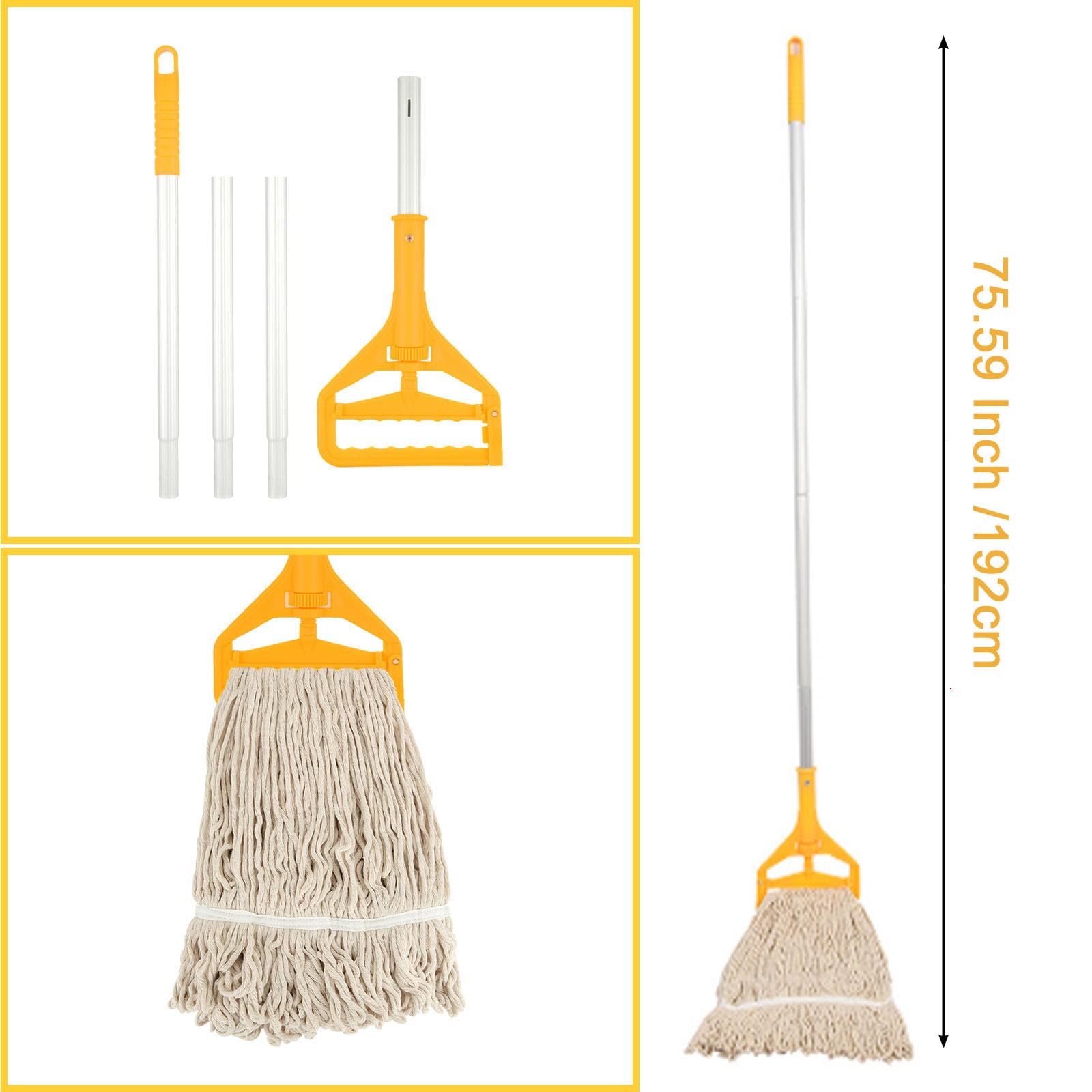 Snapklik.com : WOPPLXY Looped-End String Wet Cotton Mops, Heavy Duty ...