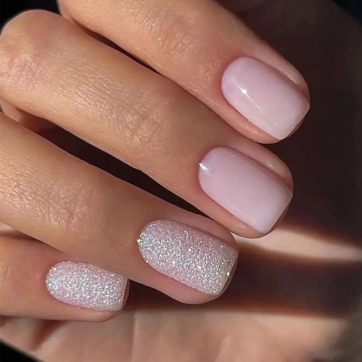 Pink And White Acrylic Flared Nails