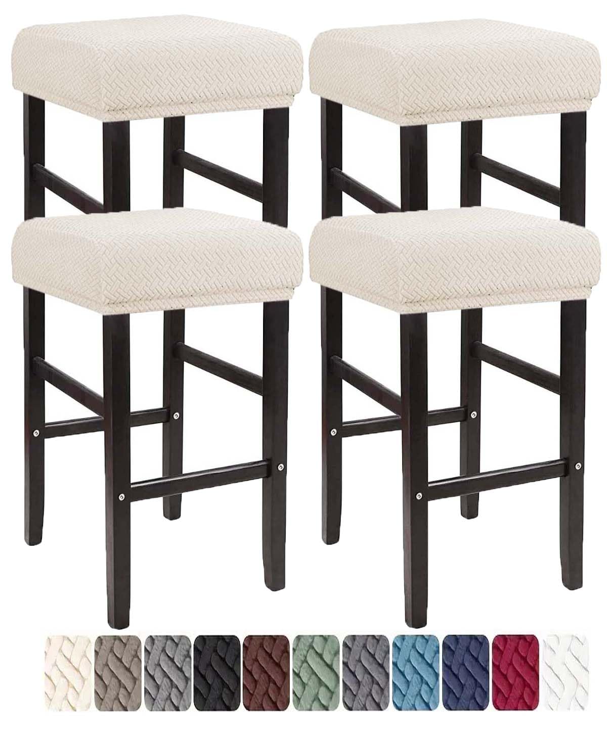 LIULIWEIFA Bar Stool Covers Rectangle Set of 4/2/1 Saddle Bar Stool ...
