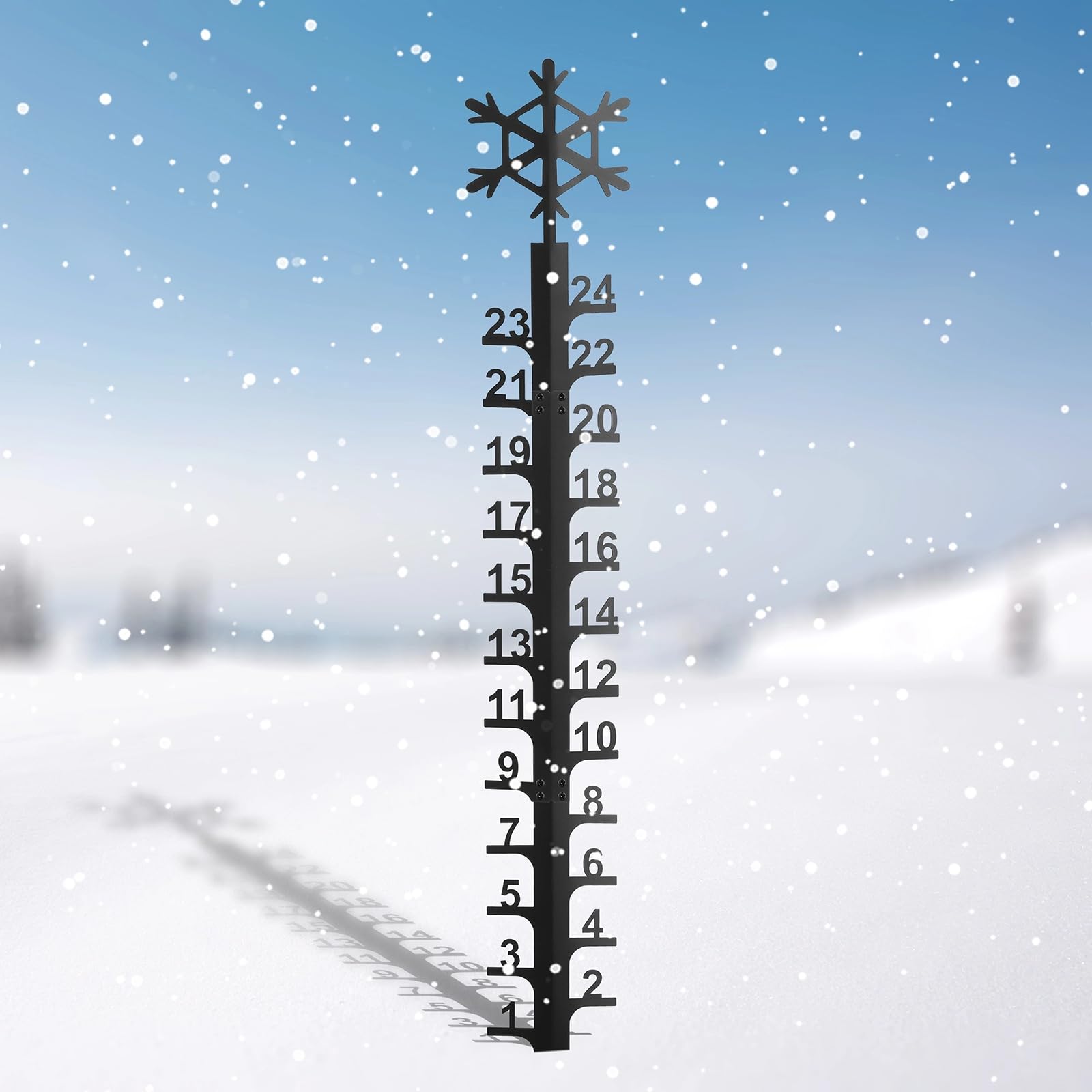 Varku Snow Gauge, 24-Inch Snowfall Measuring Gauge, Winter Snowflake ...