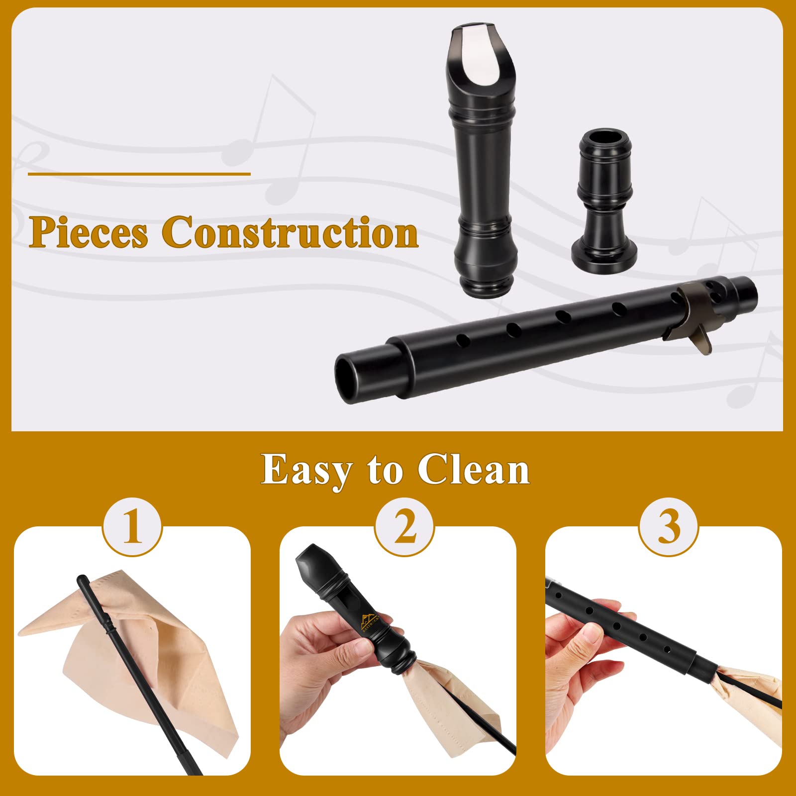 Snapklik.com : Eastrock Soprano Recorder, Recorder Instrument German ...