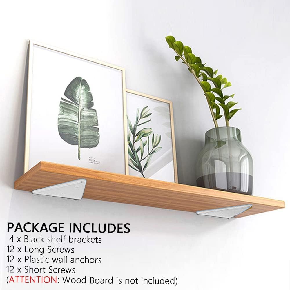 Snapklik.com : 4 Park Floating Shelf Bracket 4 X 3 Inch, White 4 Inch ...