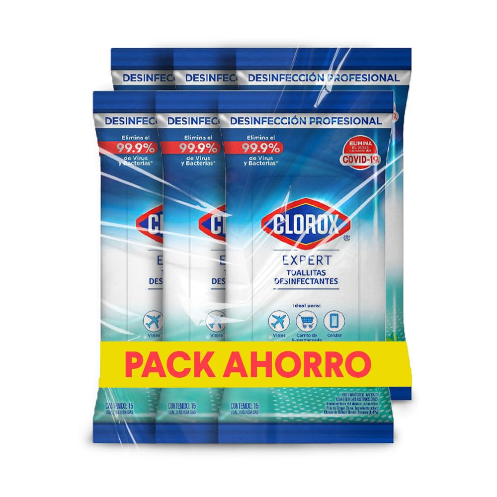 Clorox Pack Toallitas Desinfectantes 15un x 6 (90 toallitas Clorox ...