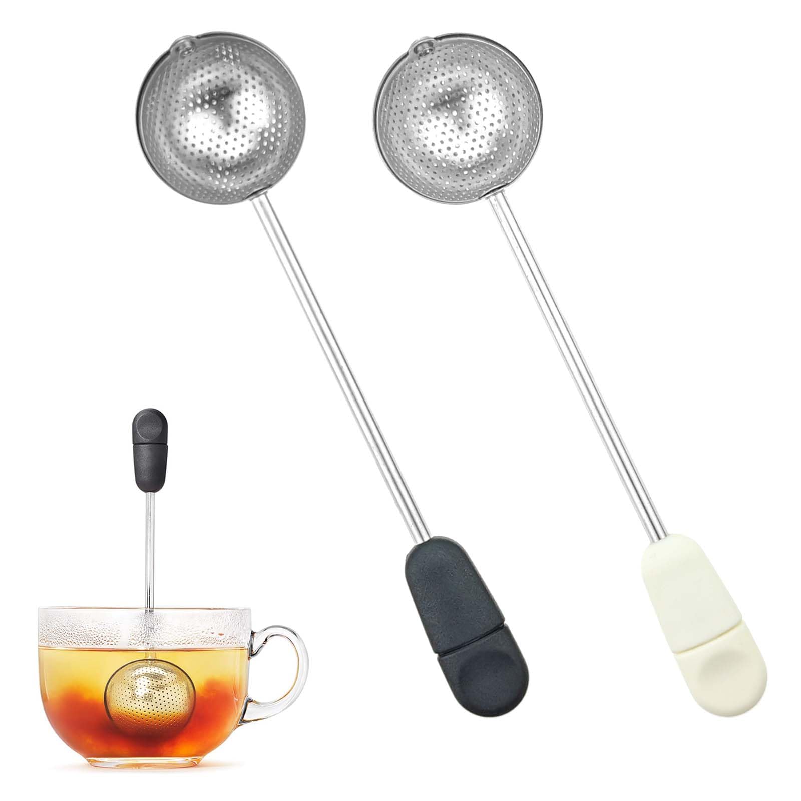 2 Pack Stainless Steel Mesh Twisting Tea Ball Infuser Loose Leaf Tea ...