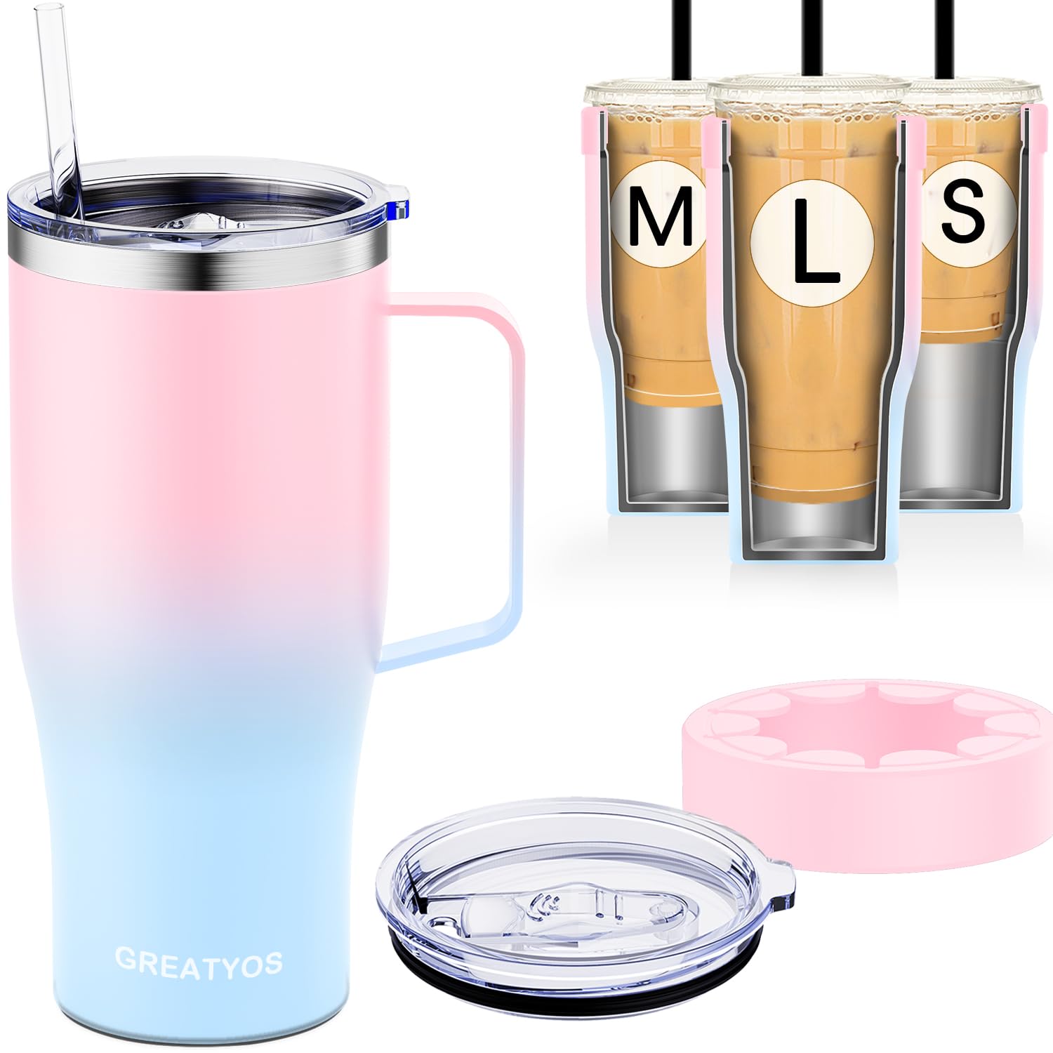 Amazon.com | Universal Iced Coffee Sleeve with Handle - Insulated ...