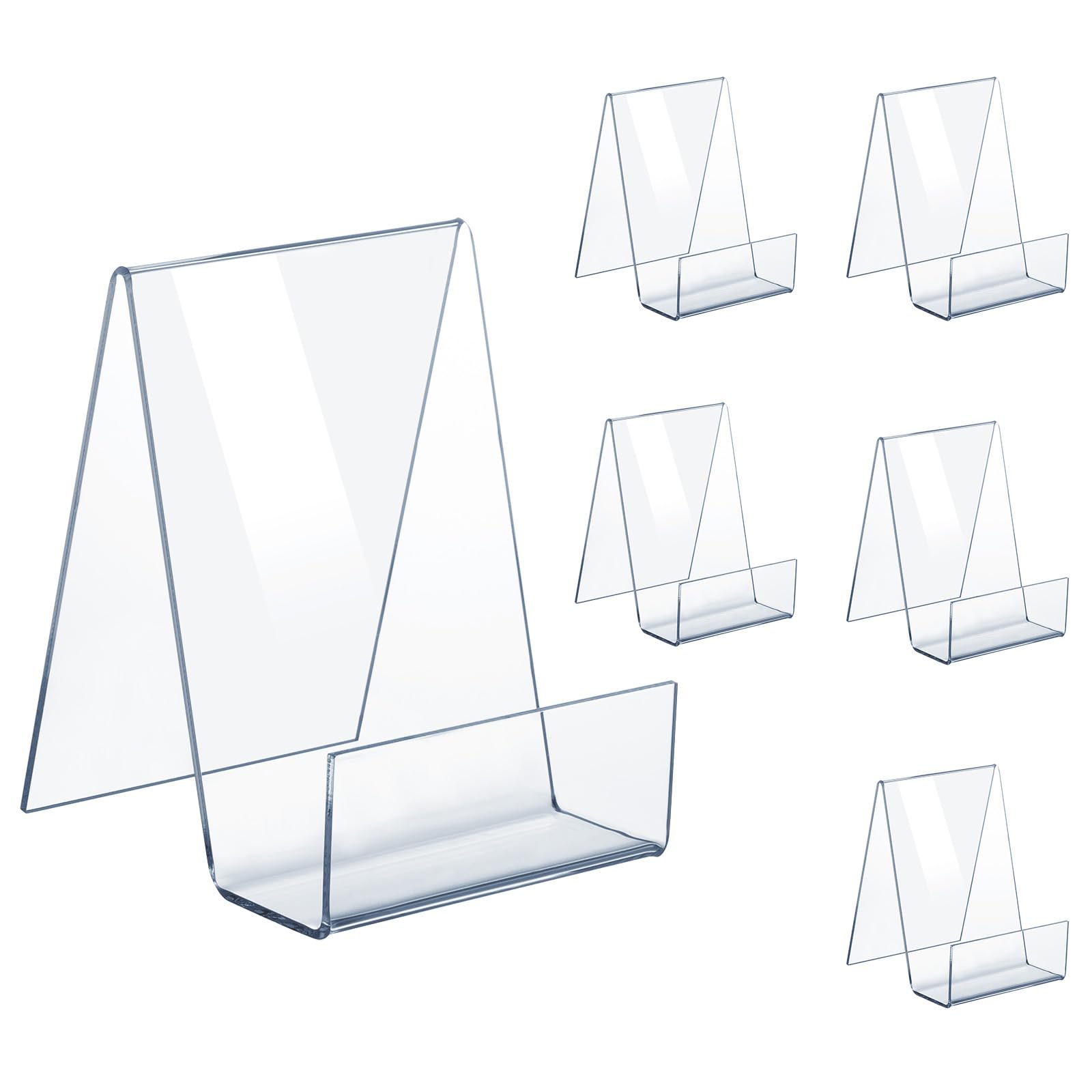 Amazon.com: 6 Pack Display Stand with Ledge, Acrylic Book Display Stand ...