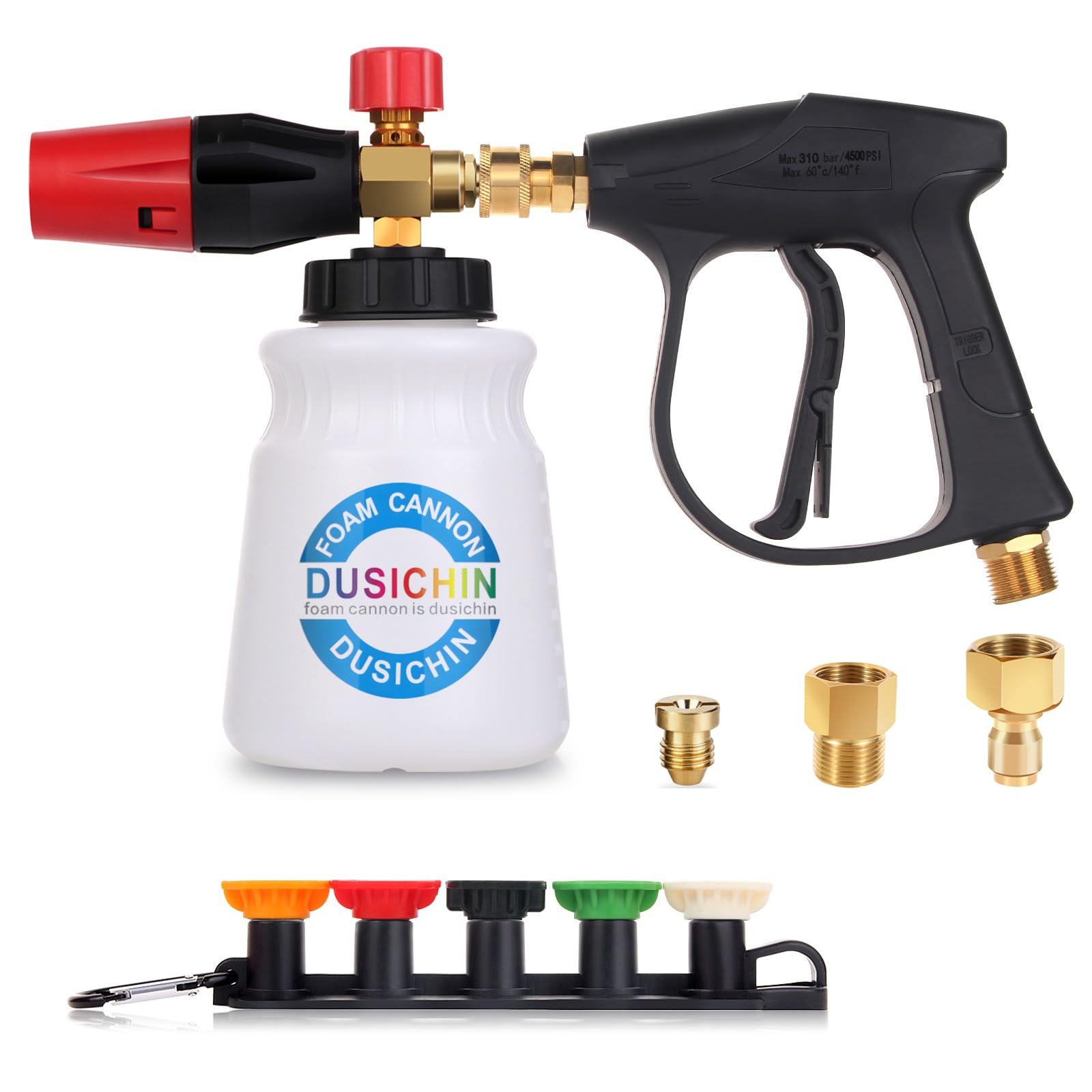 DUSICHIN Soap Cannon Foam Gun Pressure Washer Gun with Wide Neck Foam ...