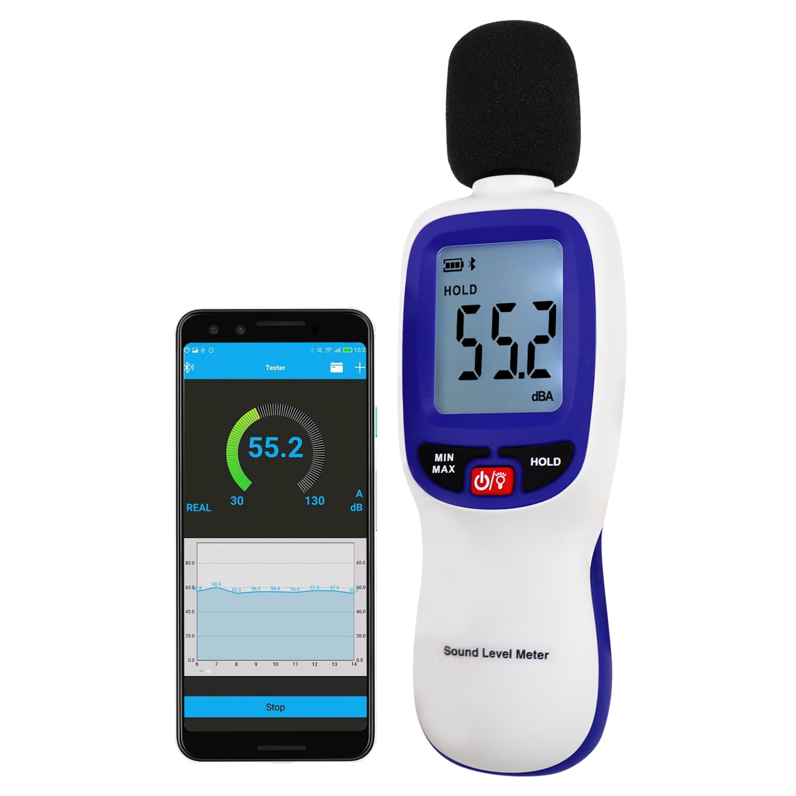 Snapklik.com : Decibel Meter Bluetooth, Digital Sound Level Reader