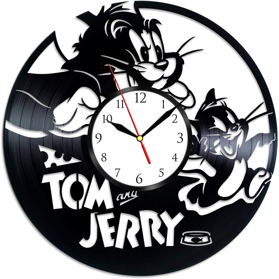 Amazon.com: GoodIdea Art Tom & Jerry Vinyl Record Wall Clock, Tom ...