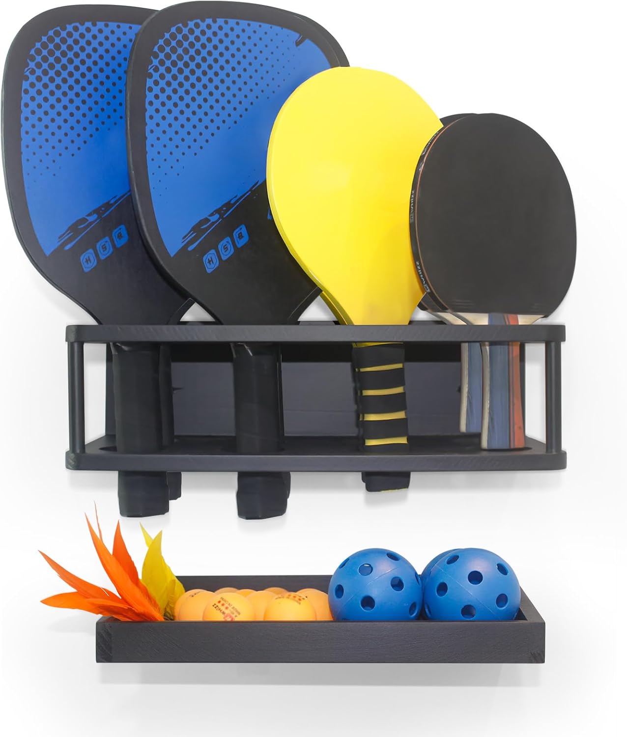 Amazon.com : Pickleball Paddles Rack Holder Indoor - fit for 4 Pair ...