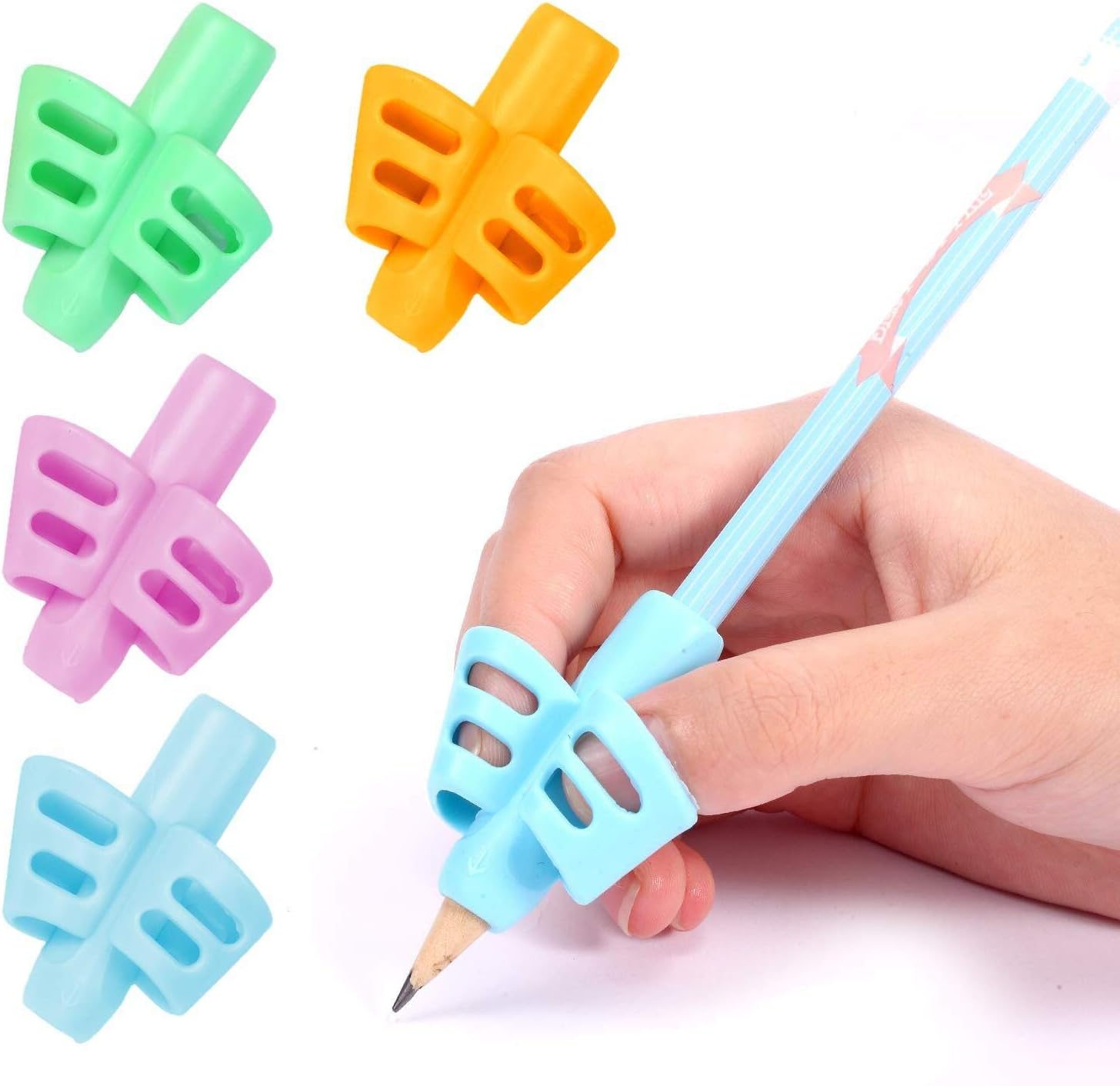 4 Pcs Pencil Grip Set, Children Pen Writing Aid Grips Set Posture ...