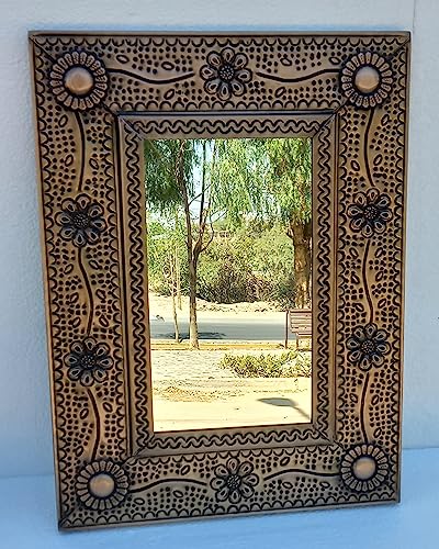 Amazon.com: PUNCHED TIN MIRROR Mexican handmade hacienda style mirror ...