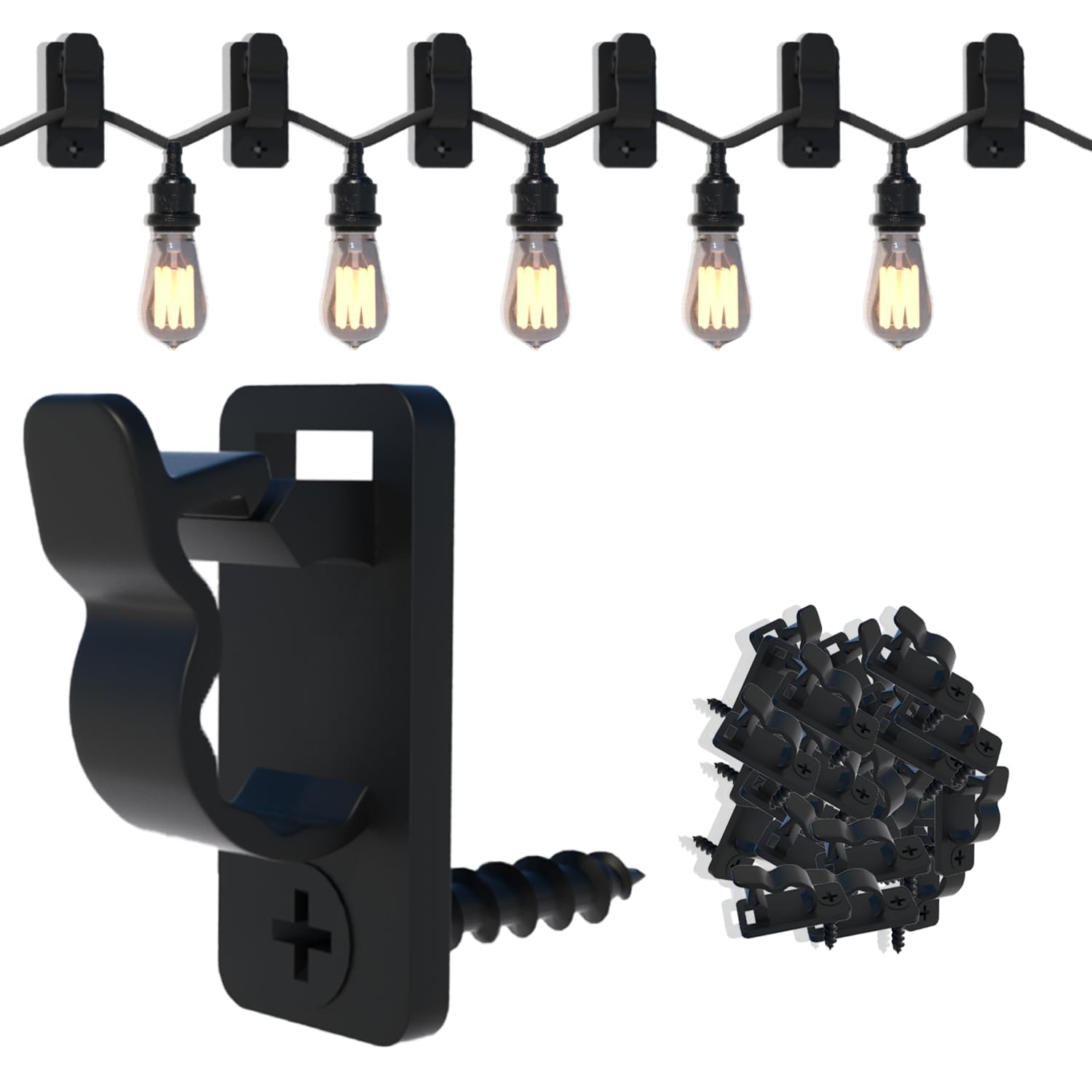 Amazon.com: AFFAVON 80Pack Outdoor String Light Clips with Screws ...