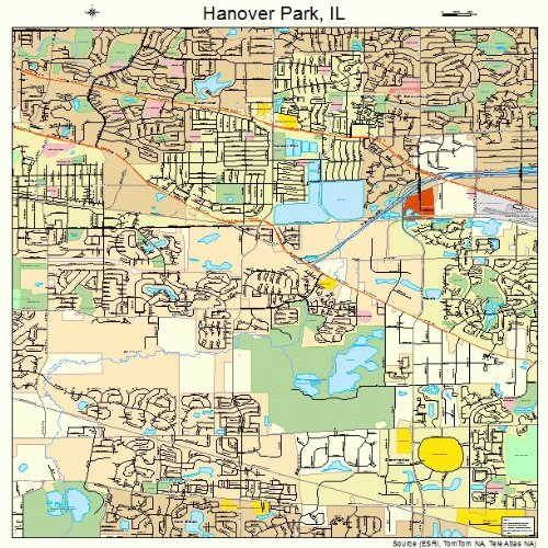 Amazon.com : Large Street & Road Map of Hanover Park, Illinois IL ...