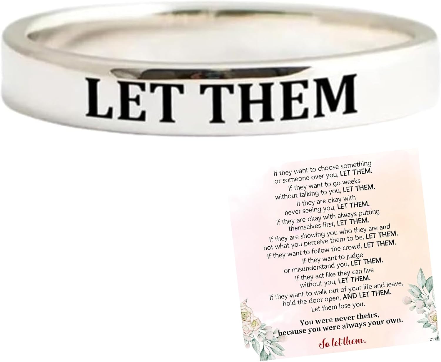 Amazon.com: Let Them Ring For Women, Self Worth Motivation Ring ...