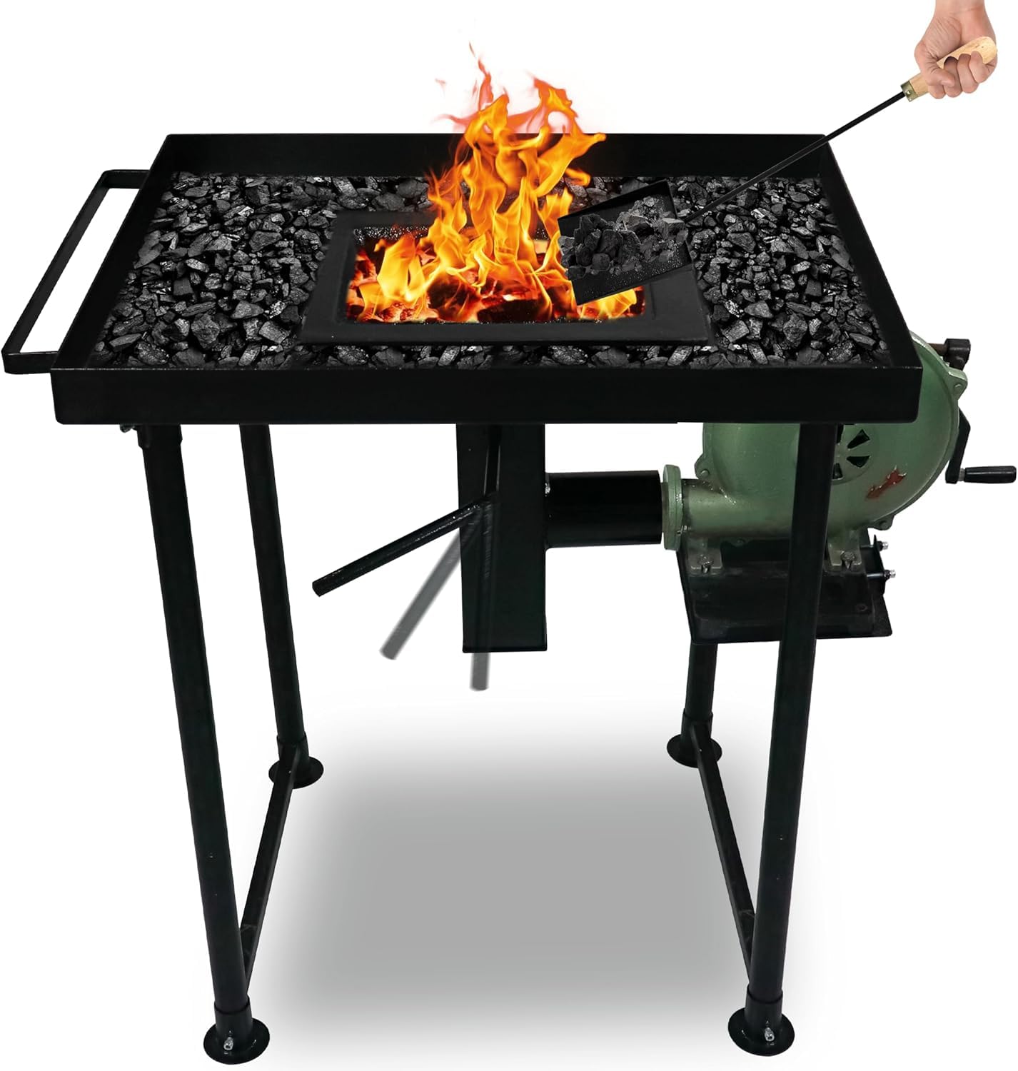Amazon.com: SIMOND STORE fire Pot Coal Forge Stand with Hand Blower ...