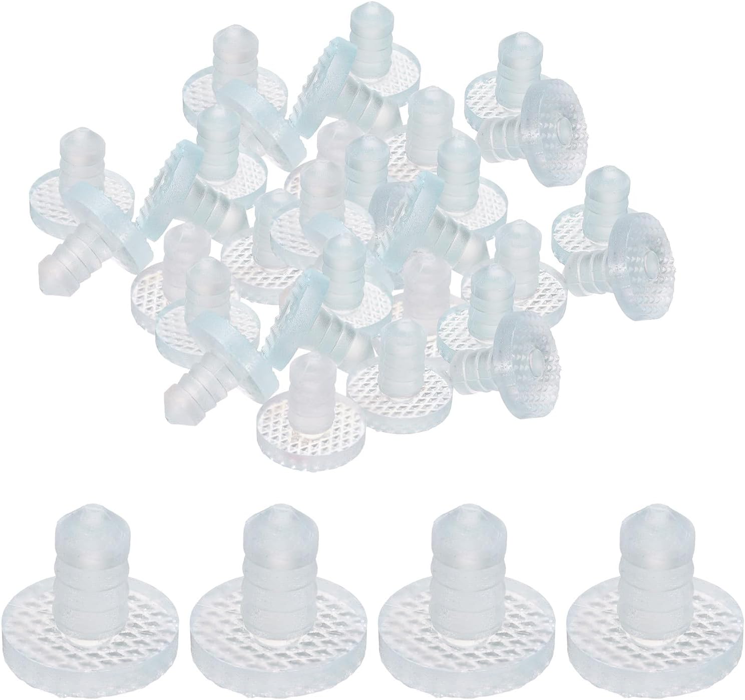uxcell 30 Pcs Glass Table Top Bumpers with Stem, 22.4mm/0.88" Furniture ...